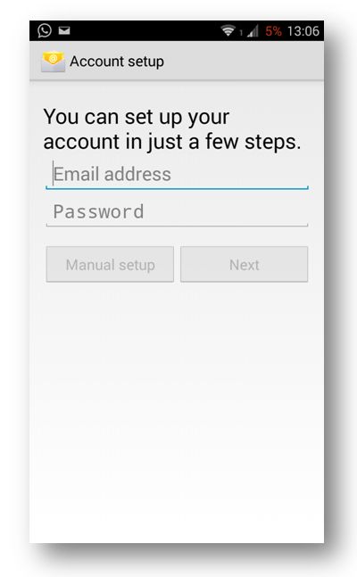Email instellen | Google Android - Support Chase | Marketing | Hosting | Webdesign